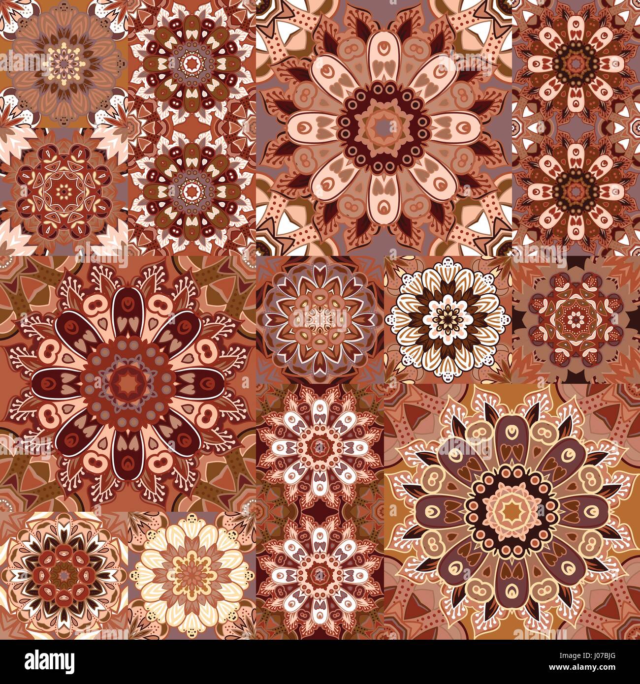 Vintage Pattern Brown Background