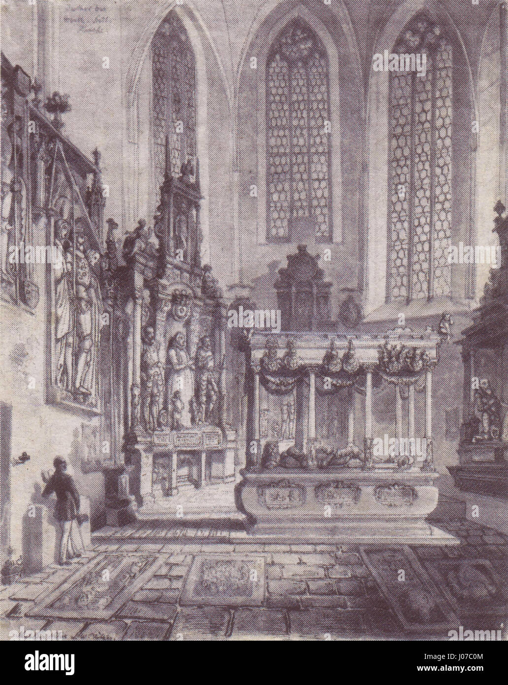Johann Wilhelm Völker’s painting of the Stiftskirche Wertheim depicts ...