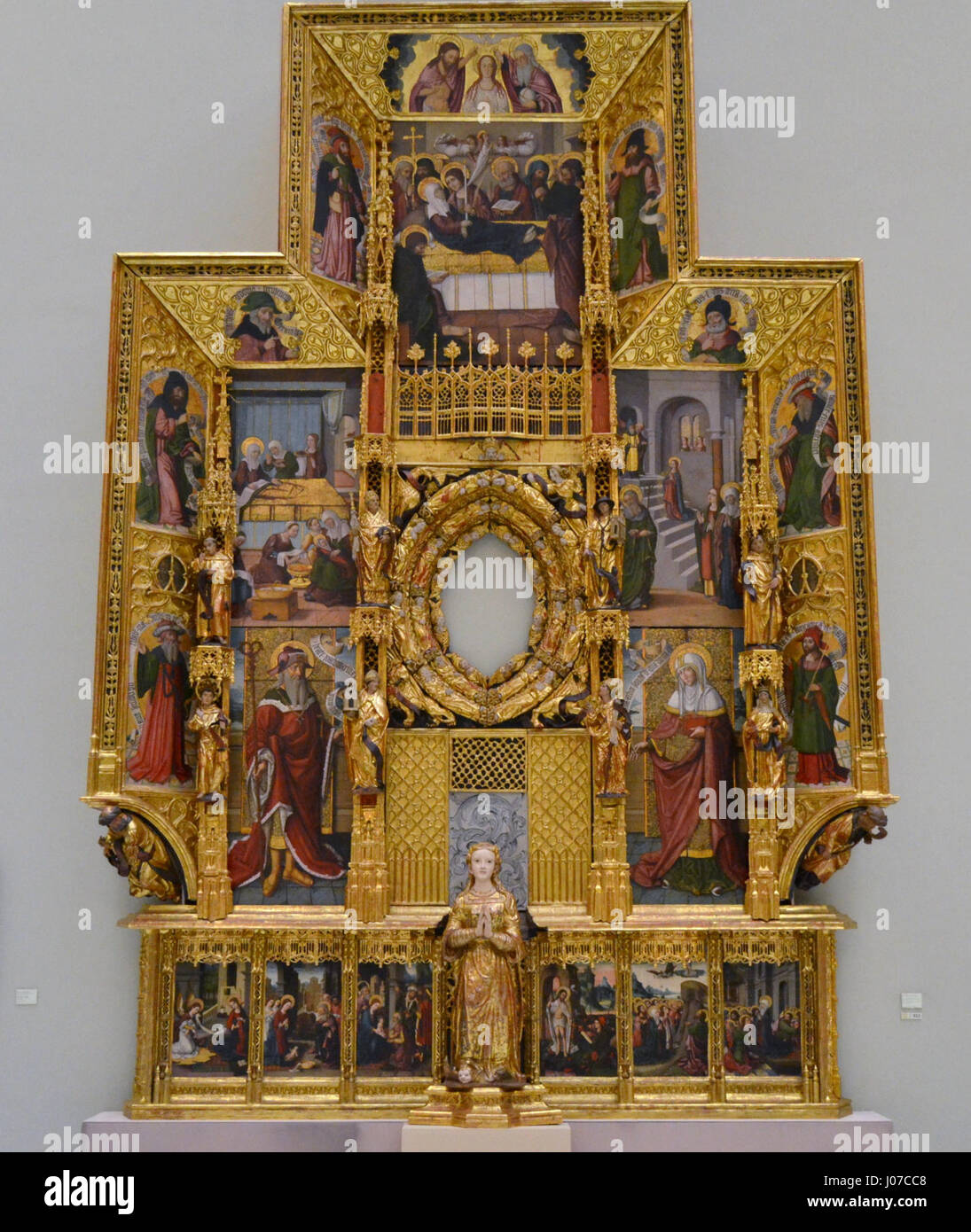 The Eucharistic altarpiece from the Convent of Puritat, housed at the ...