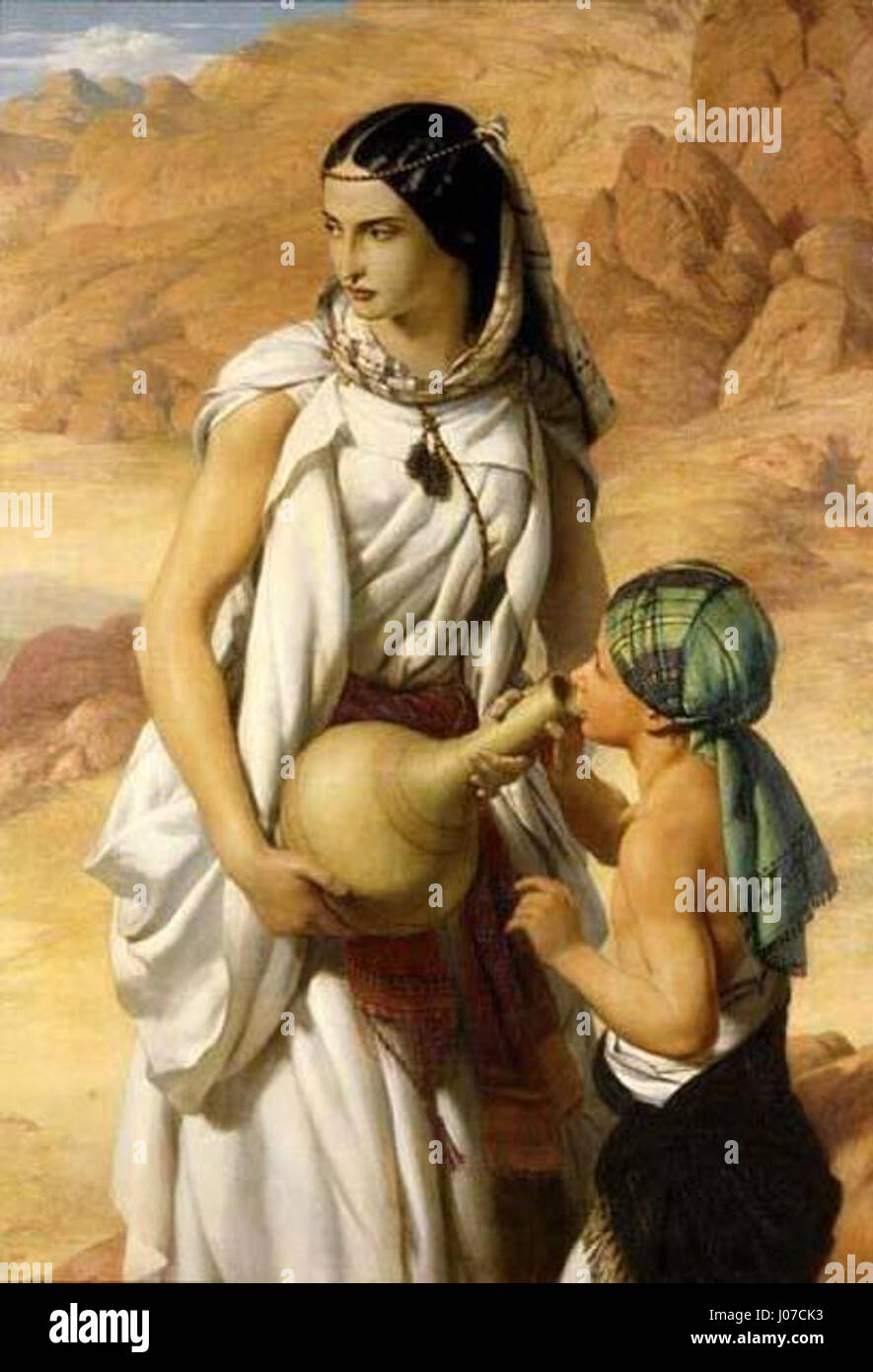 This is an artistic depiction of a Middle Eastern or ancient setting ...