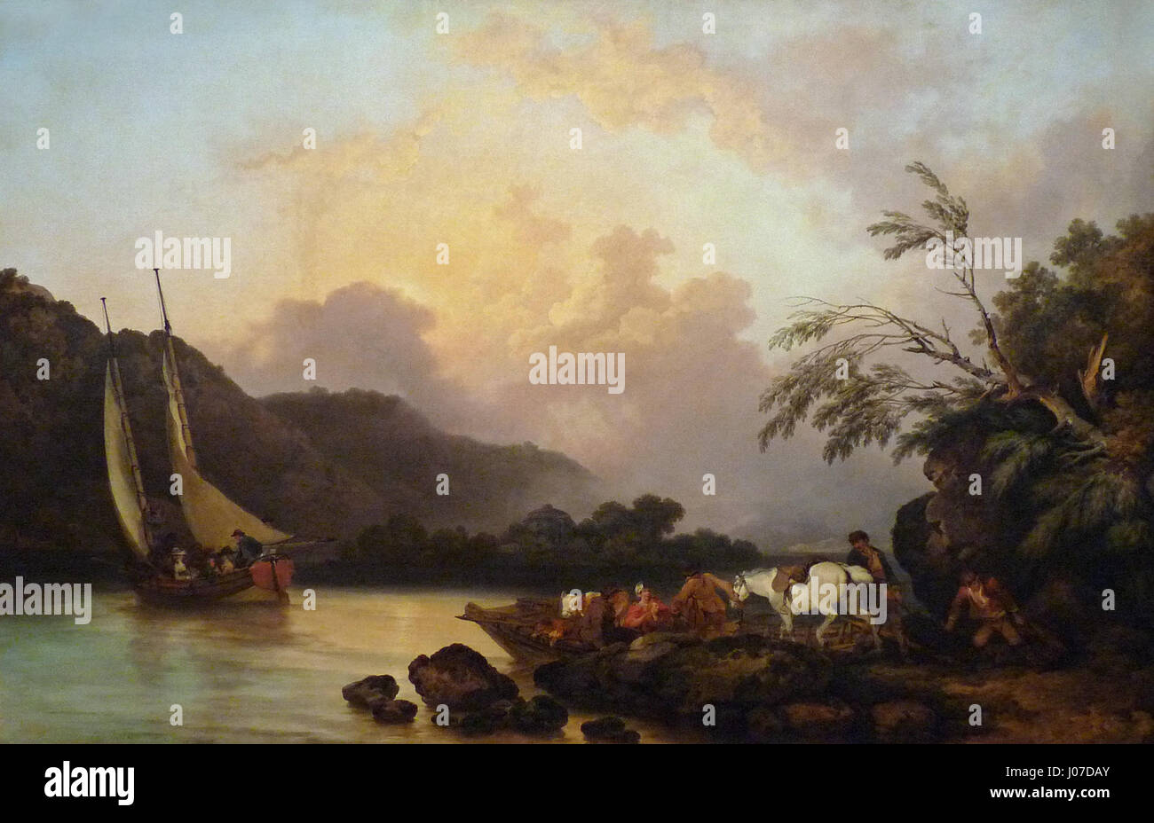 This landscape painting by Loutherbourg depicts the serene Lake ...