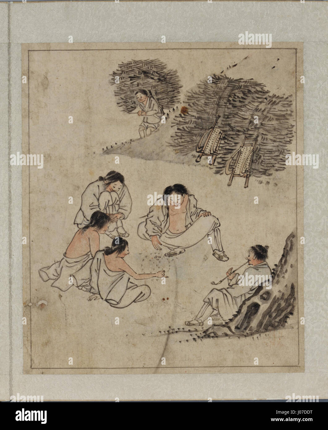 A traditional artwork, likely depicting an aspect of East Asian culture ...