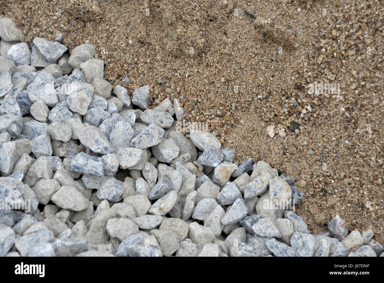 Gravel stones and sand for building construction texture background ...