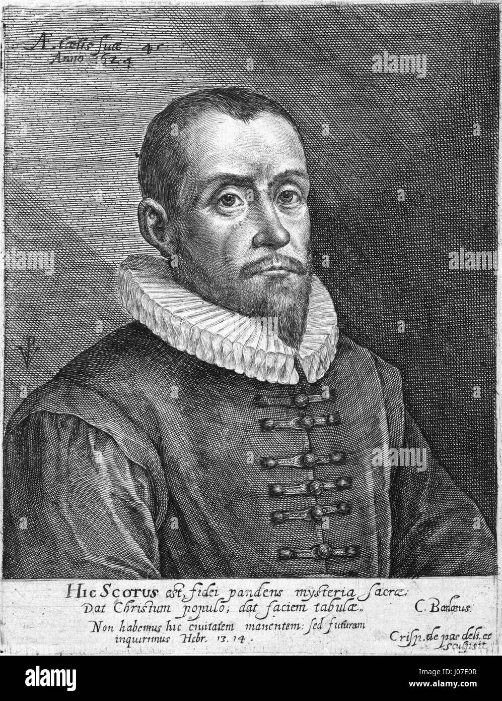 The portrait of Thomas Scott by Crispijn de Passe (I) captures the 17th ...
