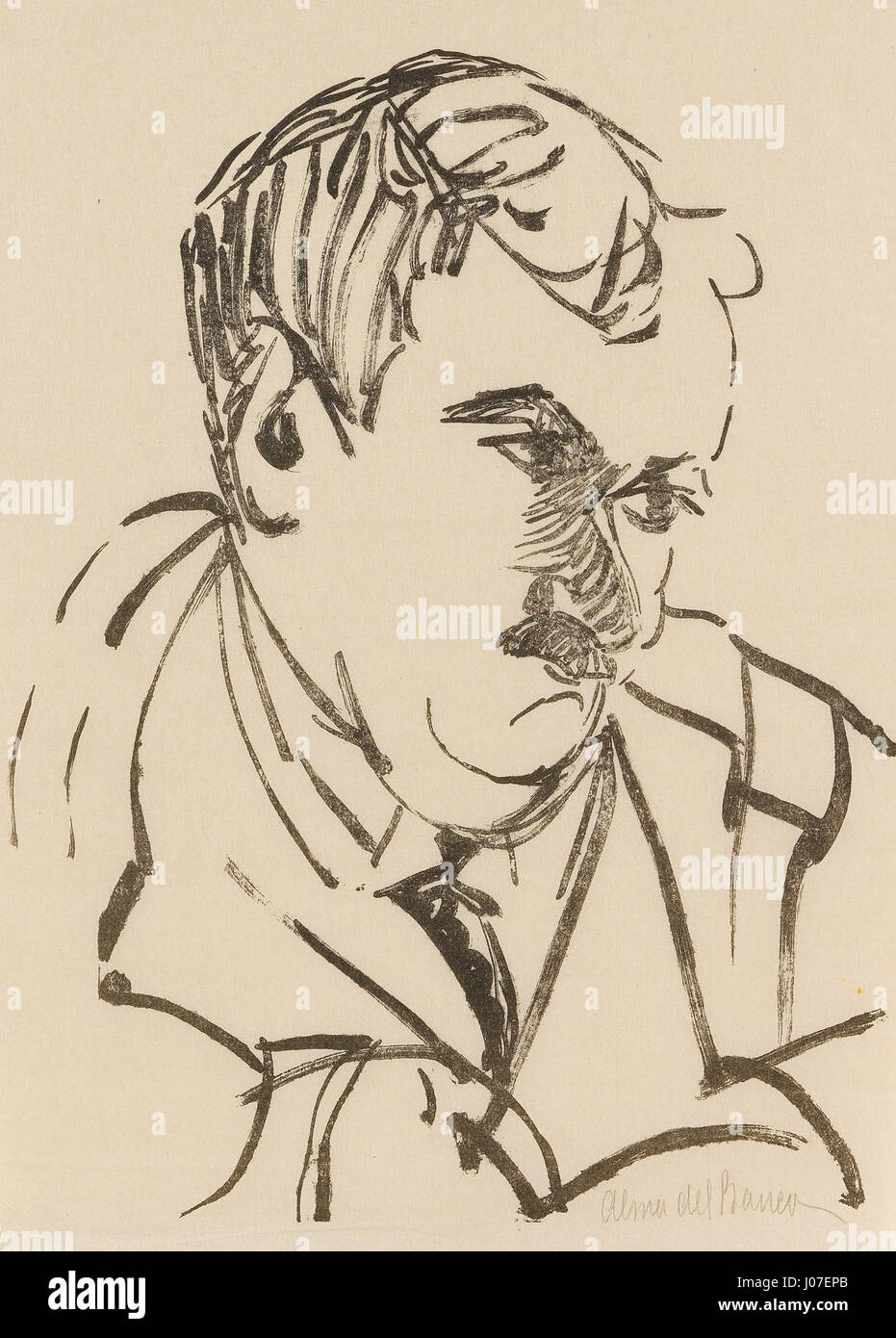 This portrait by Alma del Banco, created in 1920, features the subject ...