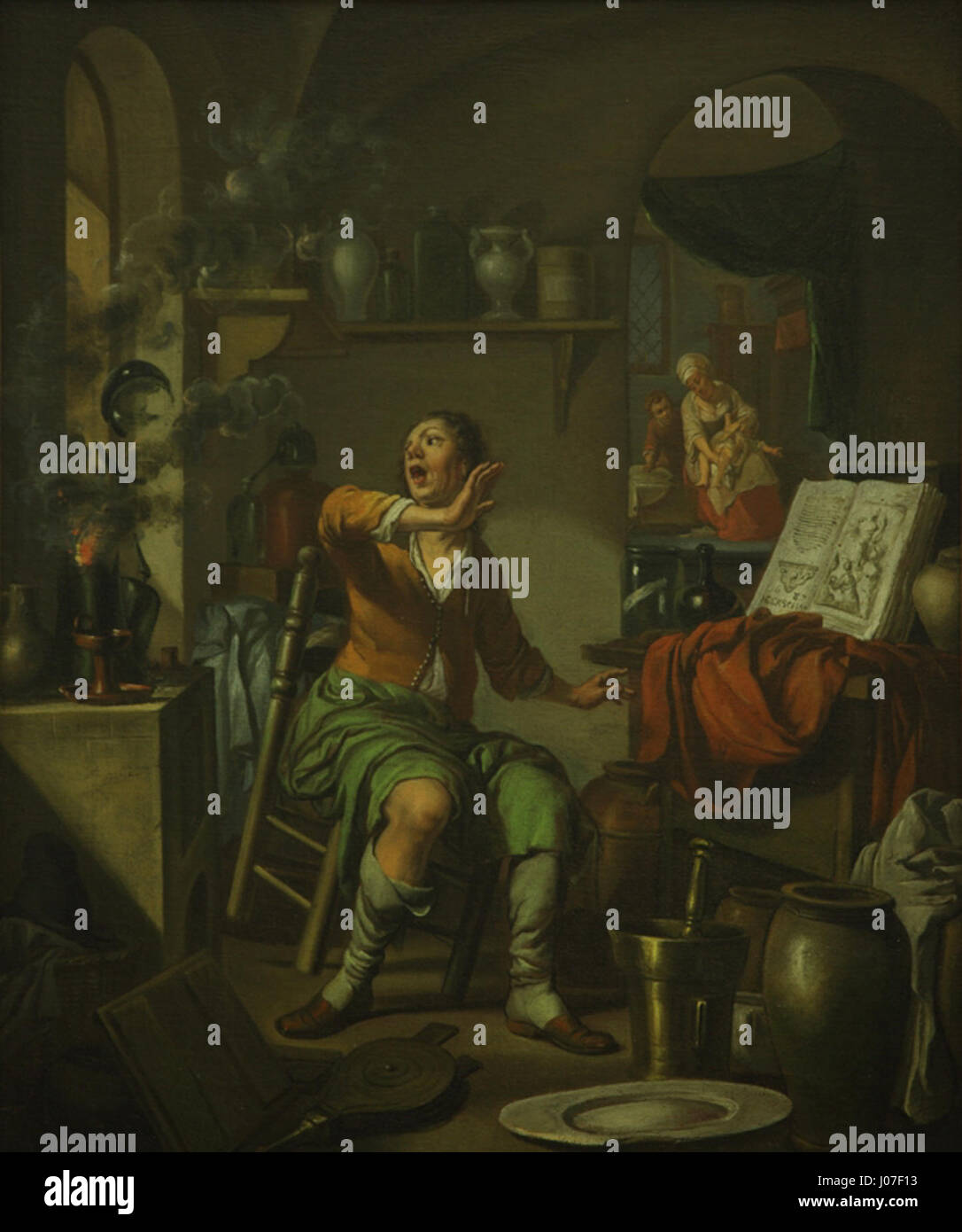 The 'Alchemist’s Experiment Takes Fire' (1687) is a dramatic historical ...