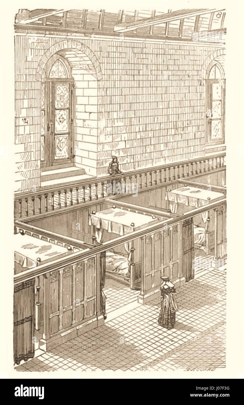 This illustration by Eugène Viollet-le-Duc depicts a medieval hospital ...