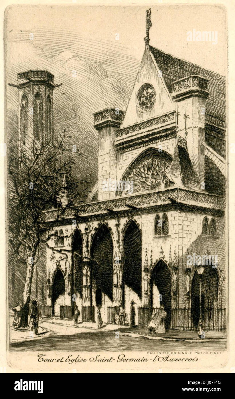 This etching by Charles Pinet, titled 'EAU-FORTE ORIGINALE,' depicts ...