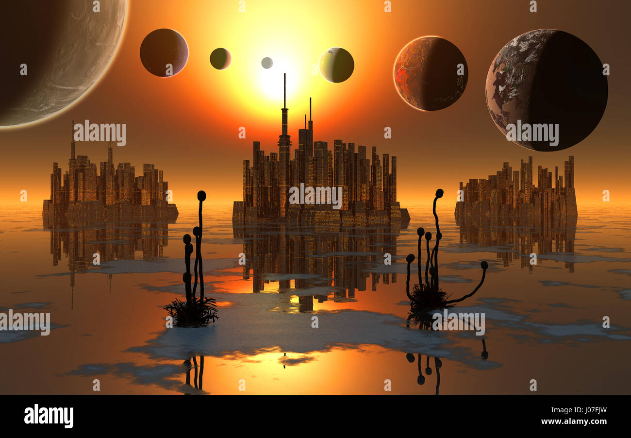 The Trappist Star System With Its 7 Exoplanets Stock Photo - Alamy
