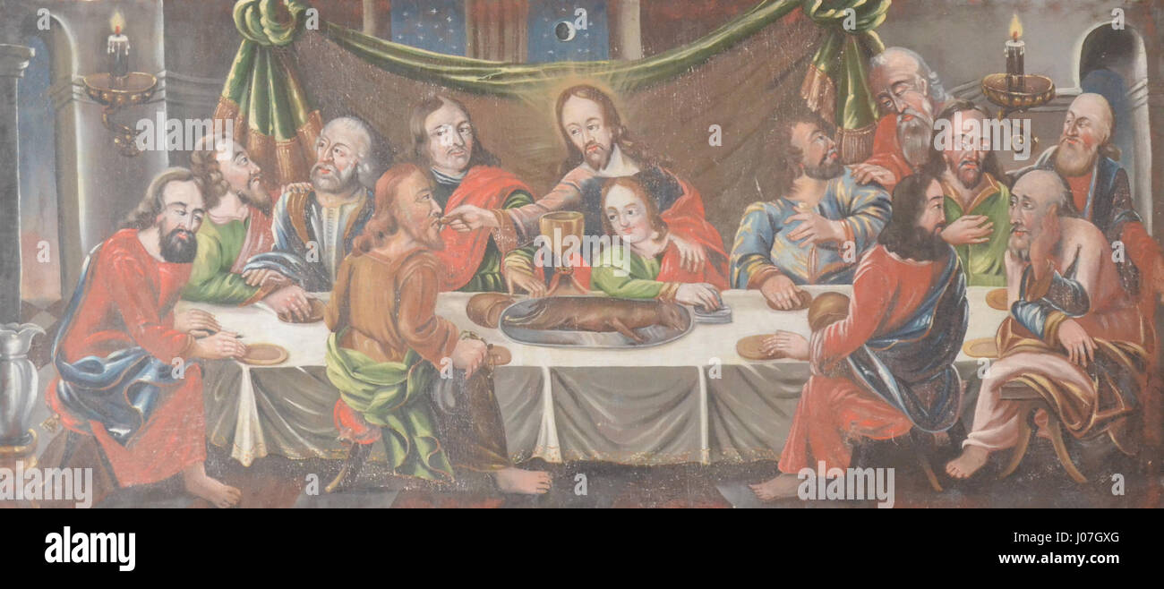 The altar piece of Sodankylä Old Church in Finland is a historical ...