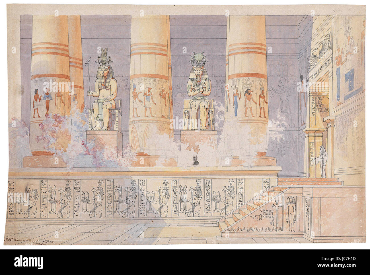 The 'Bühnenbildentwurf Aida 1910' is a set design for the opera 'Aida ...