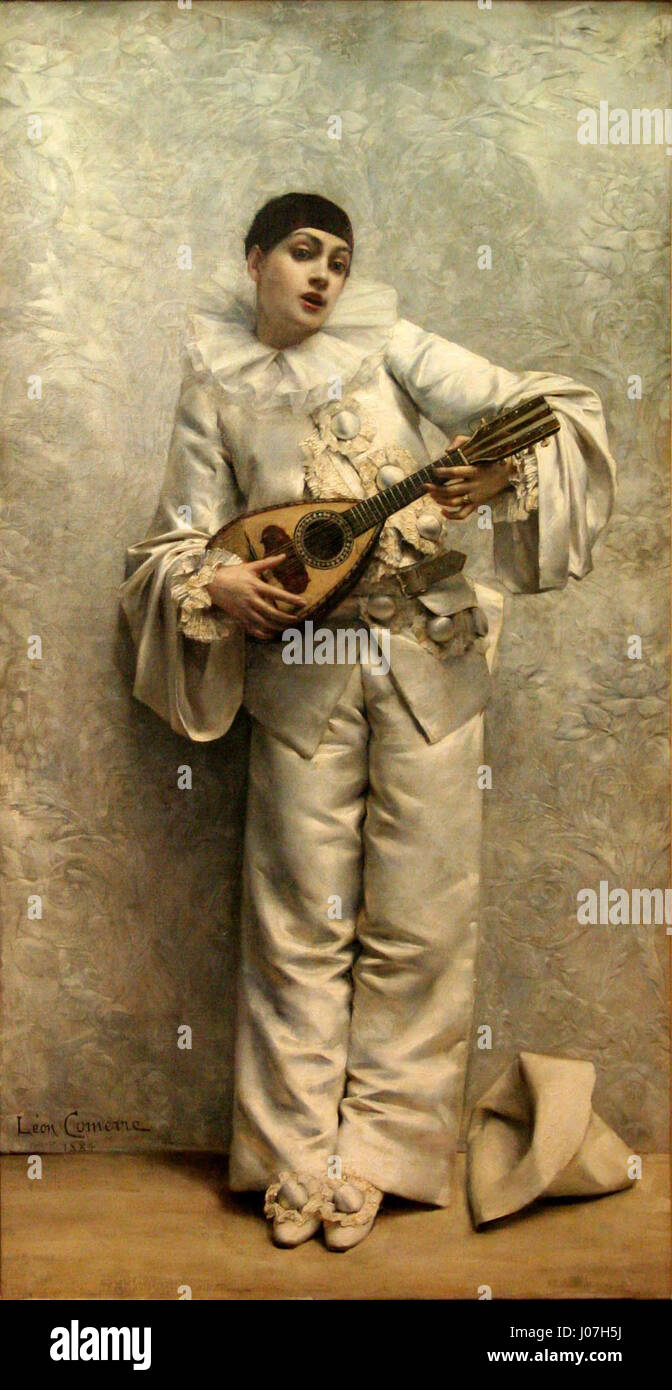 In 'Pierrot playing the mandolin' by Comerre, the figure of Pierrot is ...