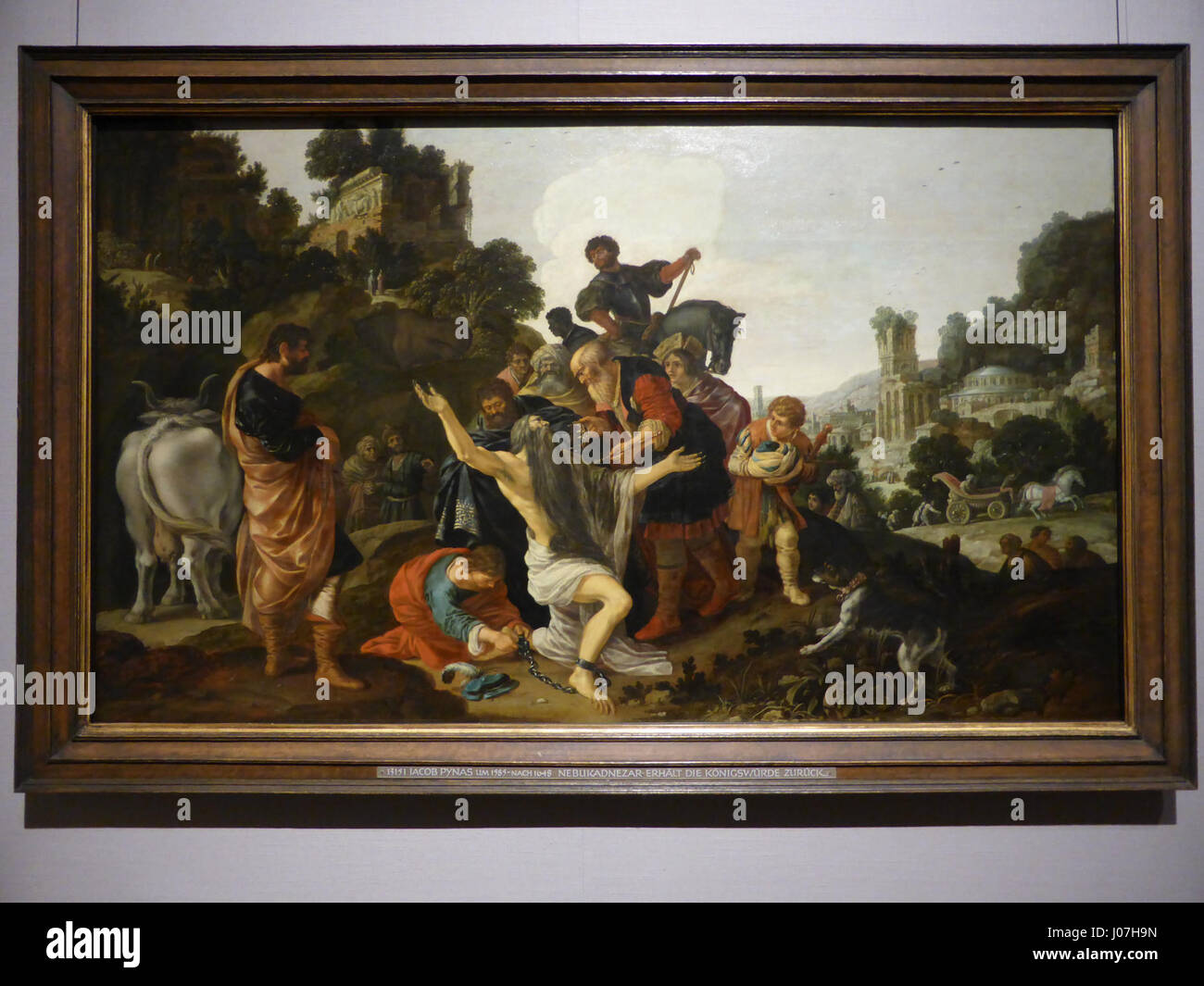 Jacob Pynas's 1616 painting 'Nebukadnezar erhält die Königswürde zurück ...