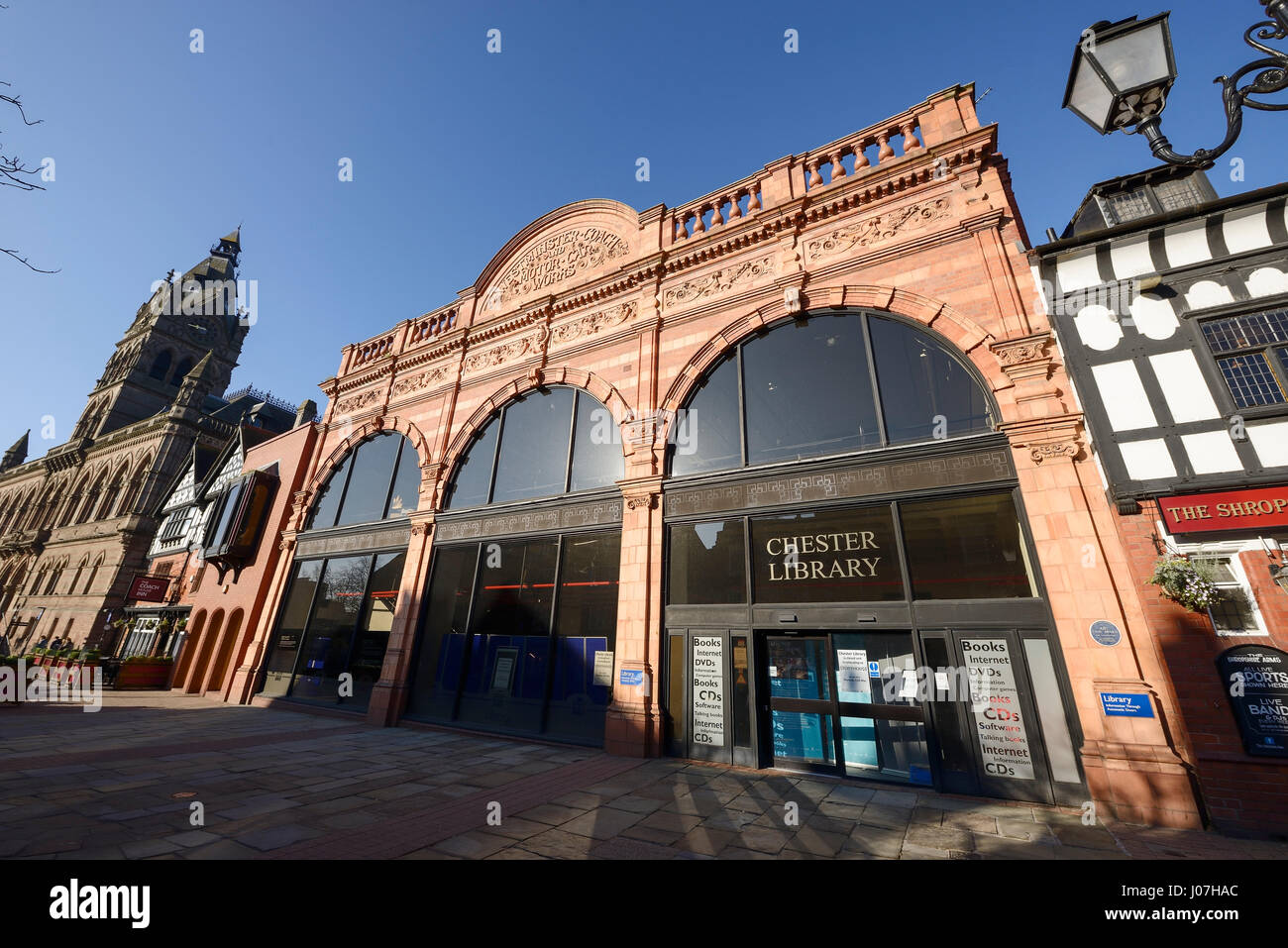 The old library building in Chester city centre UK Stock Photo - Alamy