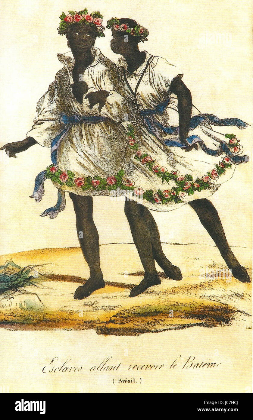 Jacques Etienne Arago’s artwork *Escravas … caminho do batismo* depicts ...