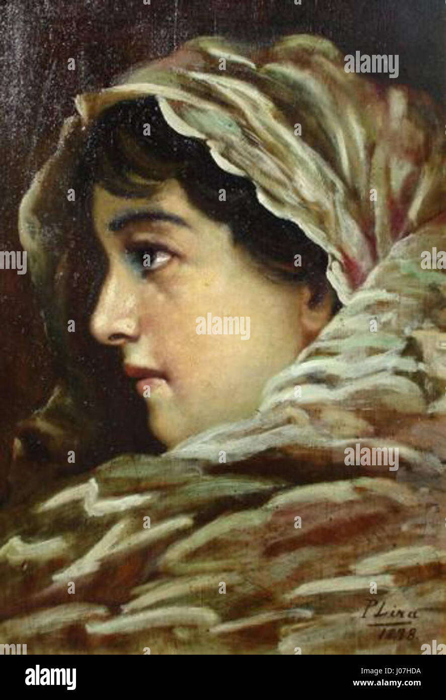 'Cabeza de Mujer' is a 19th-century painting of a woman’s head ...