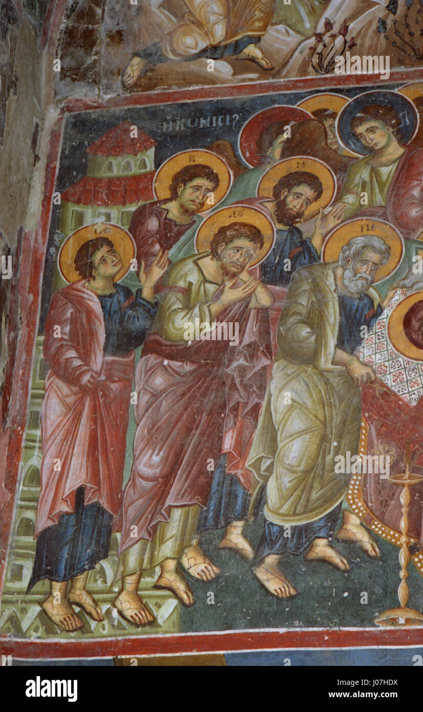 The frescoes from St. Nicholas of Varos depict religious scenes, with ...