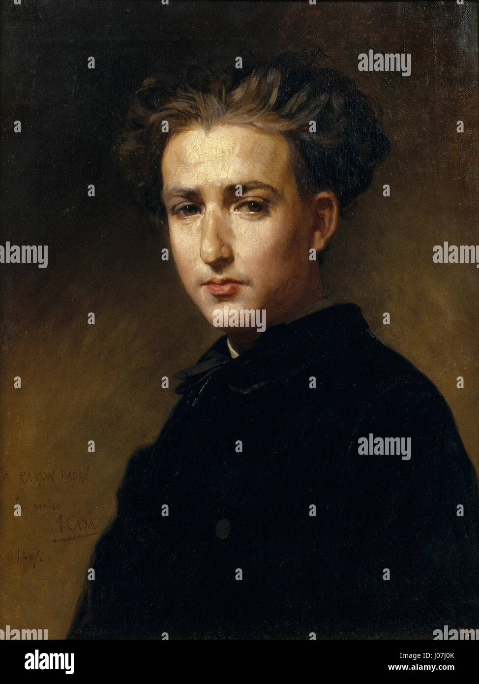 The portrait by Antoni Caba depicts the painter Ramon Padró, an artist ...