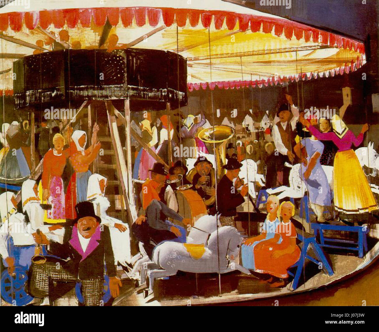 'Carousel' by Aba-Novák, created in 1931, portrays the dynamic and ...