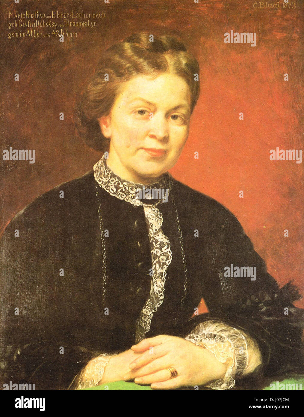 This portrait by Blaas features Marie von Ebner-Eschenbach, an ...