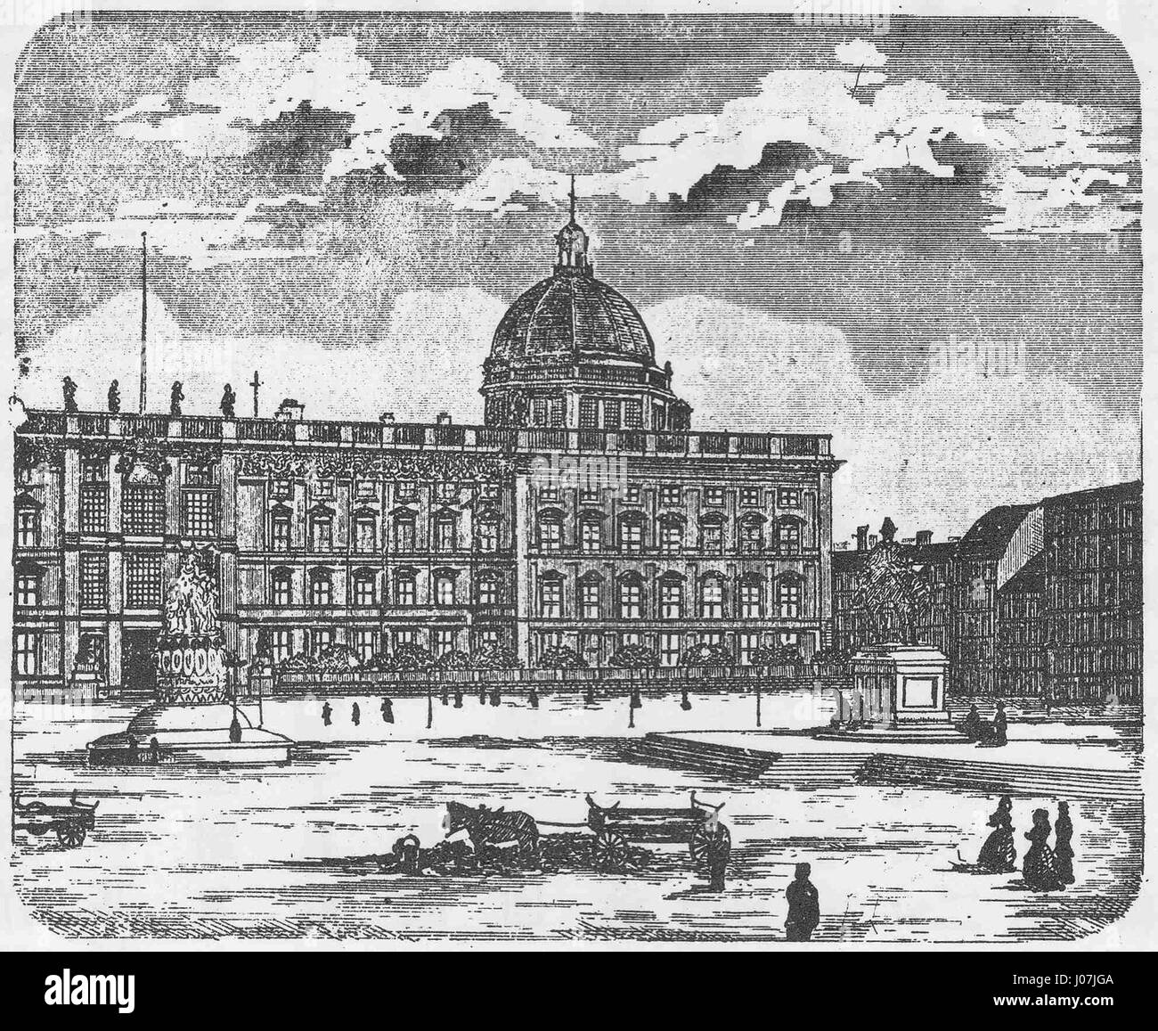 Berlin Schlog depicts a detailed urban scene in Berlin, illustrating ...