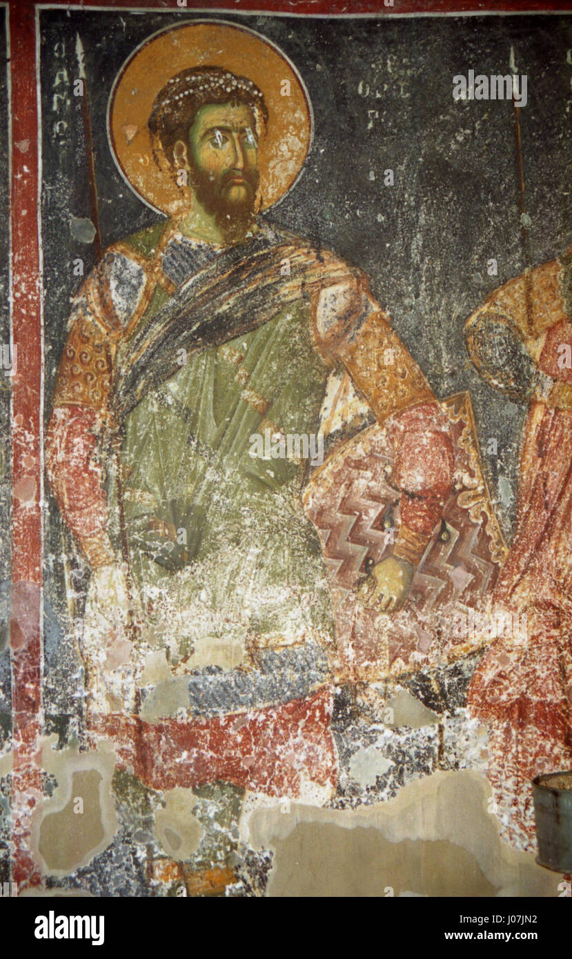 The frescos from St. Nicholas of Varos, numbered 0369, depict religious ...