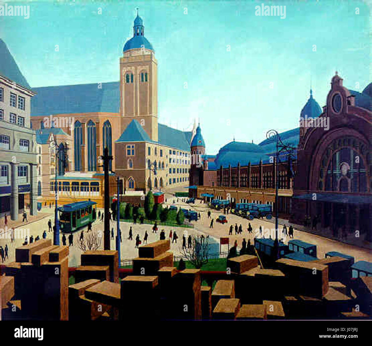 Carl Grossberg’s 1927 painting of the Hauptbahnhof (Main Station) in ...