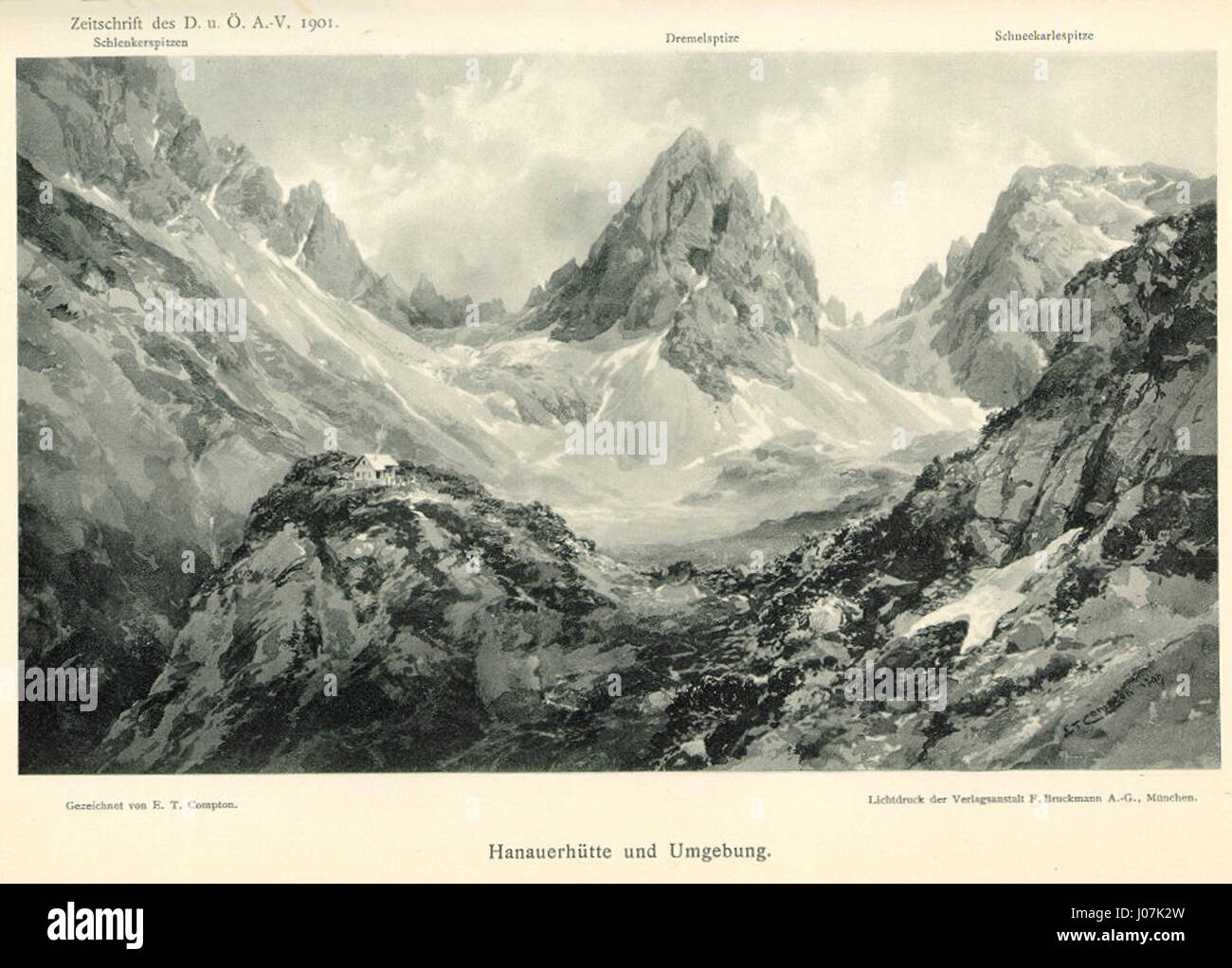 The photograph of Hanauer Hütte from 1901 captures the scenic beauty of ...