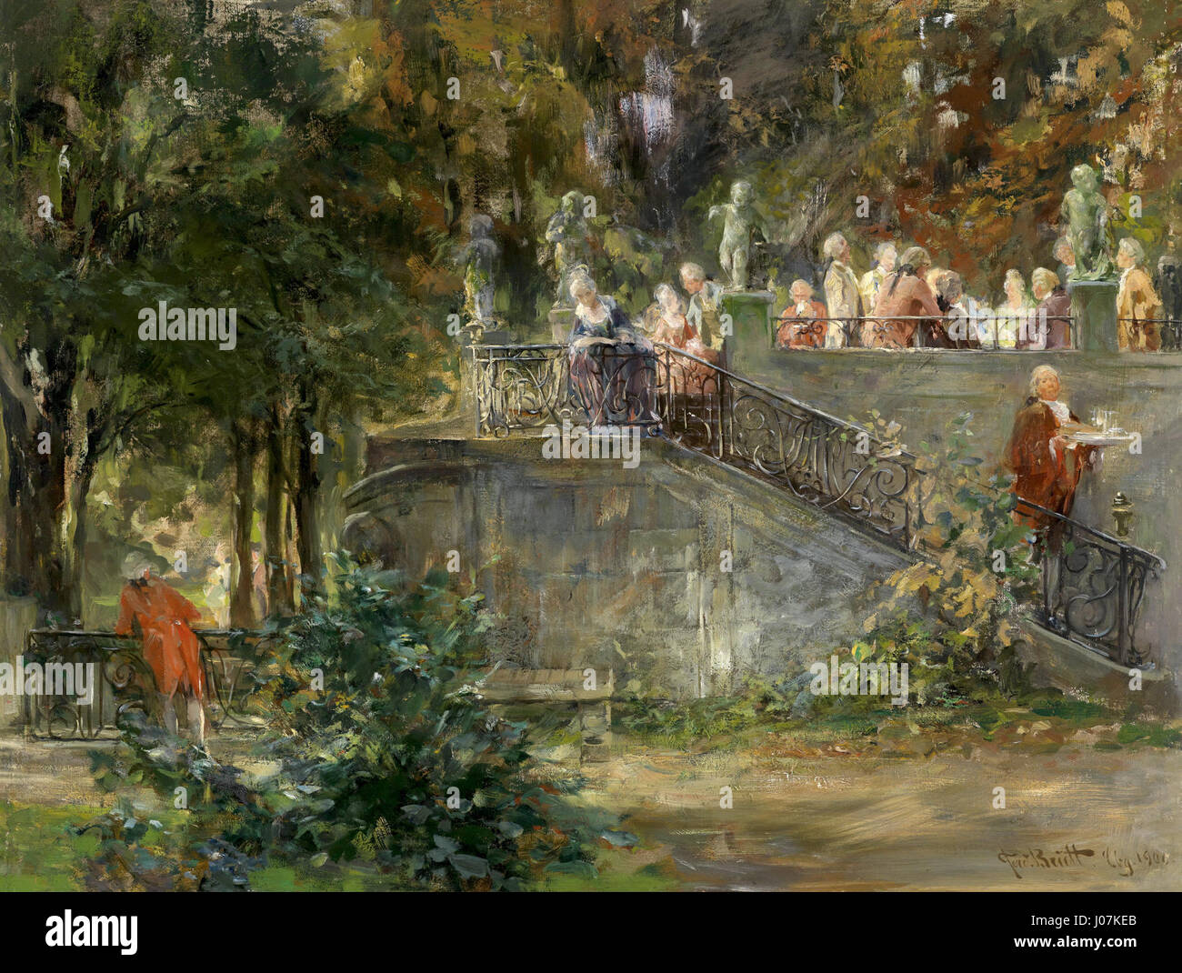 'Gartenfest 1900' by Ferdinand Brütt is a depiction of an outdoor ...