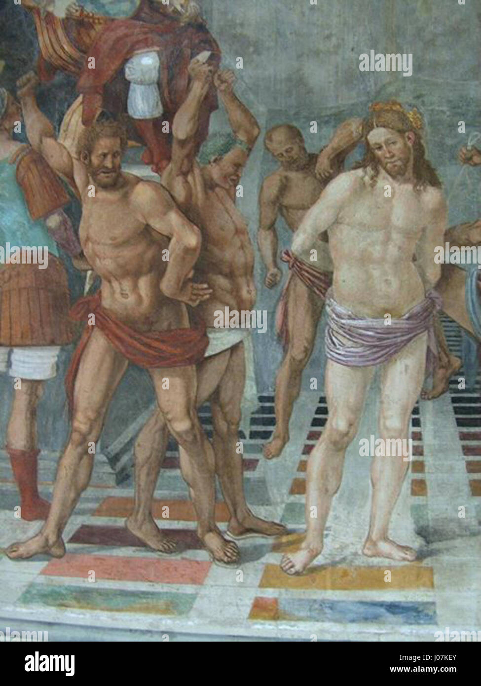 This detail from ‘Flagellation’ by Signorelli-Morra shows a vivid ...