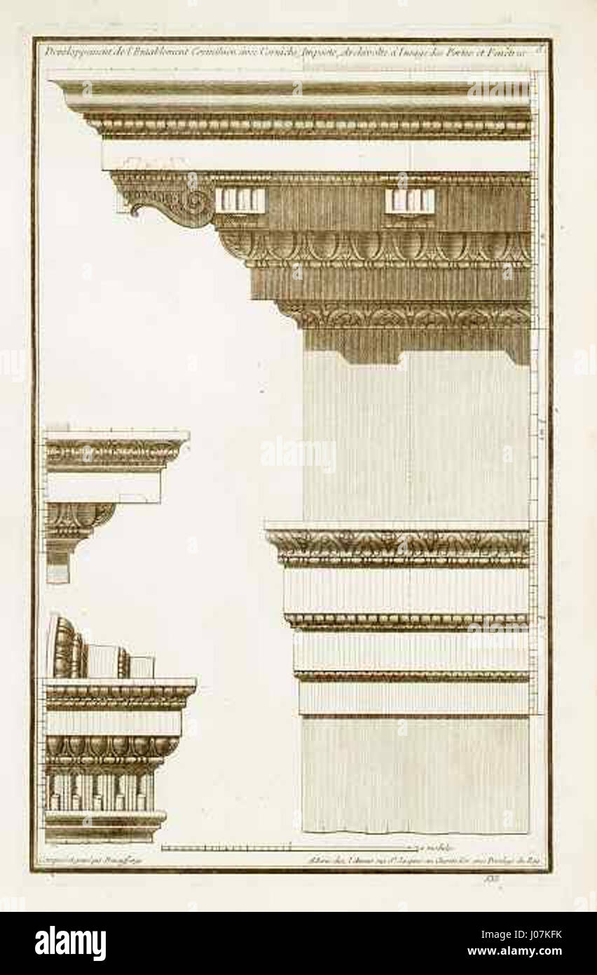 Développement de l'Entablement Corinthien by Neufforge Stock Photo - Alamy