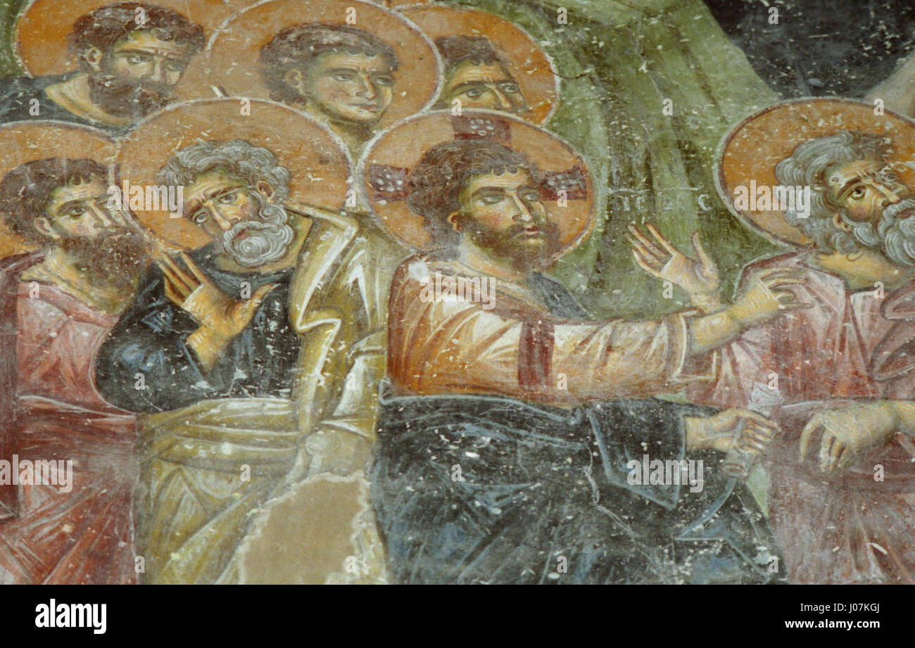 The frescos from St. Nicholas of Varos depict scenes of Christian ...