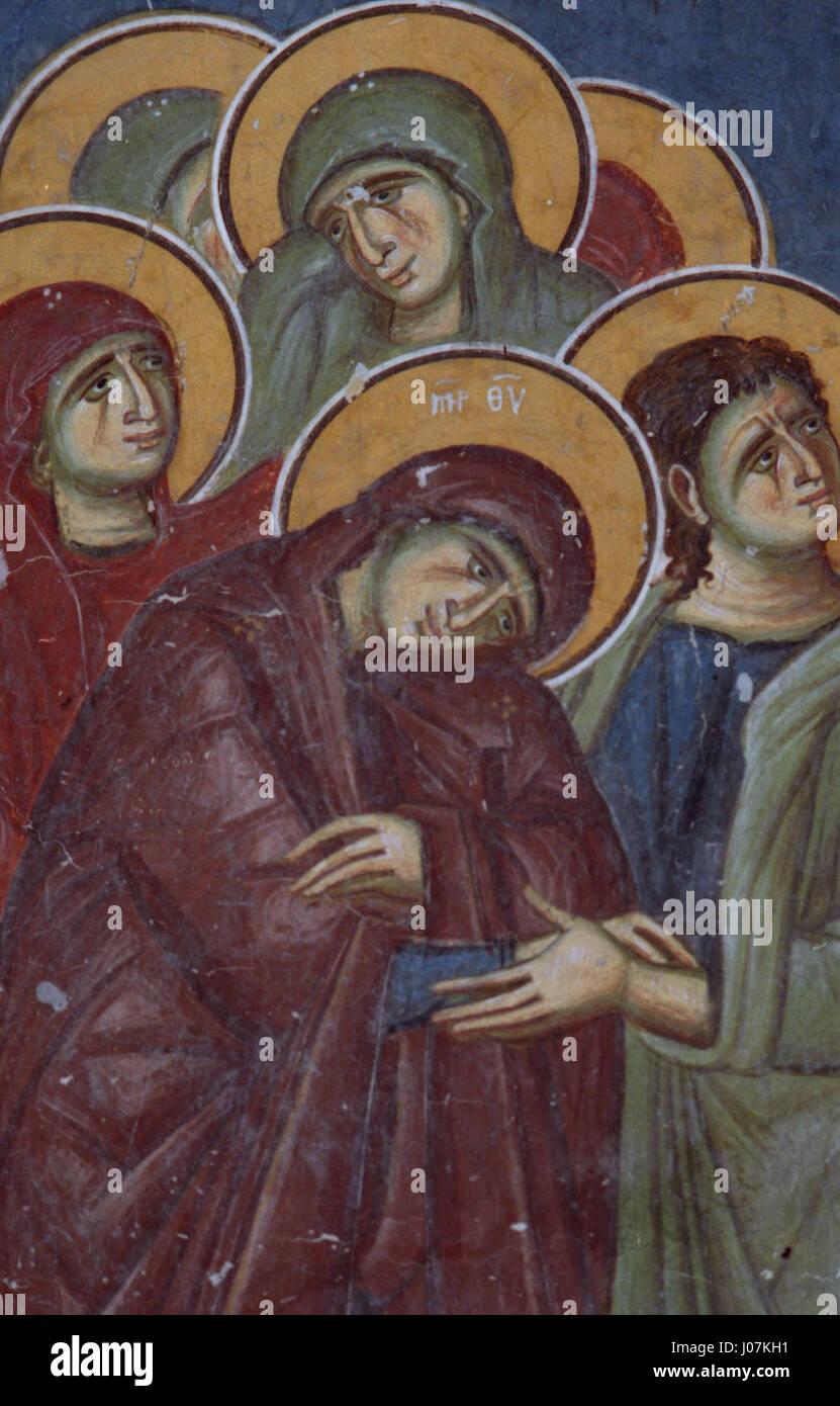 The frescoes from St. Nicholas of Varos depict scenes from Christian ...