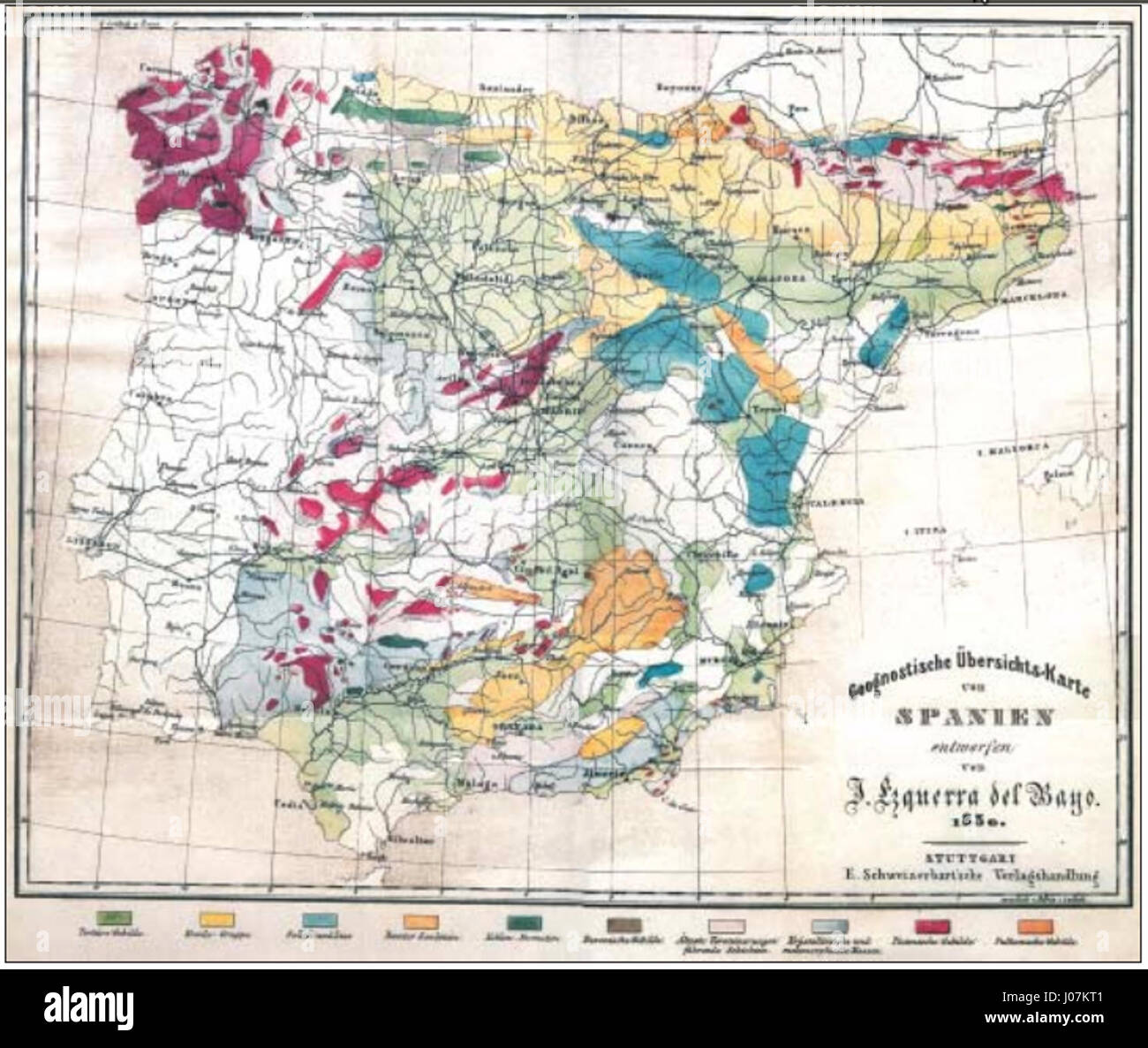 'Geologico-españa-1851' is a geological map of Spain created in 1851 ...