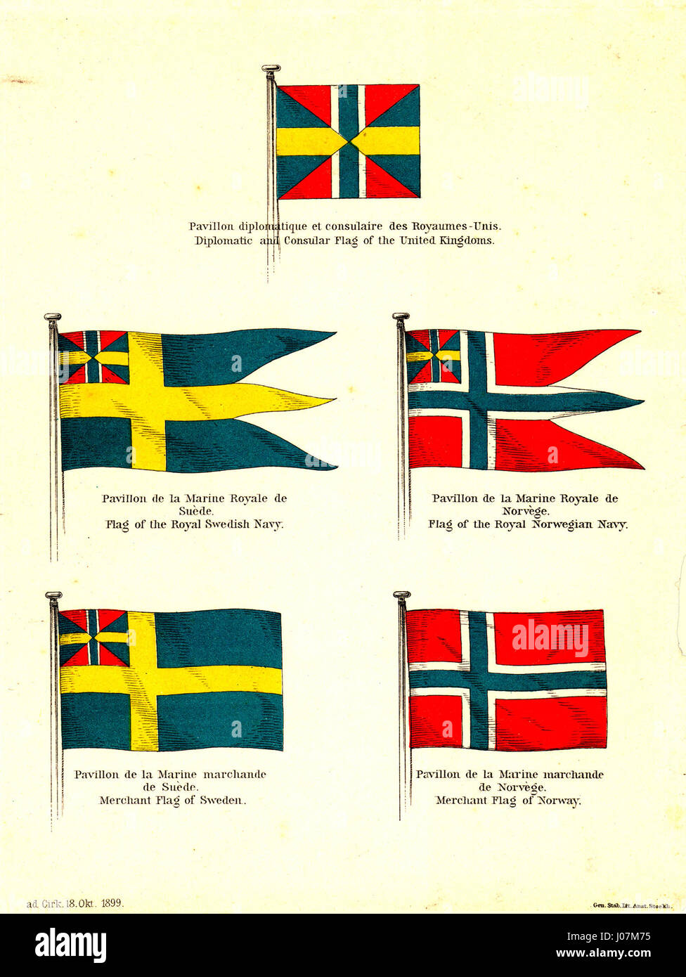 This image refers to the 'Flaggsirkuläre' issued in 1899. It was a ...