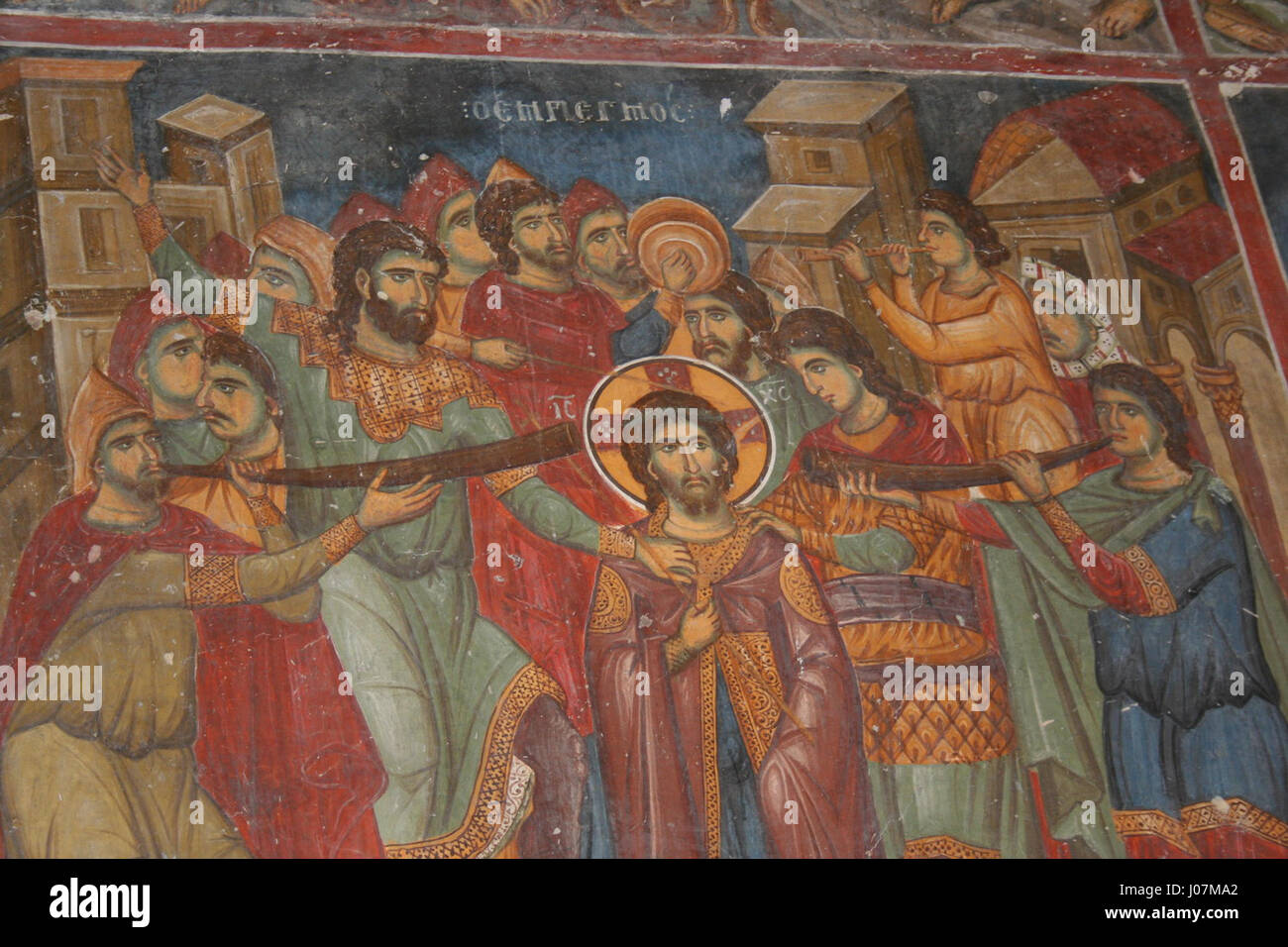 The frescoes from St. Nicholas of Varos depict scenes of Christian ...