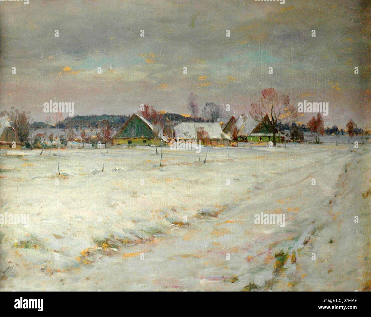 ‘Zima u Hlinska’ by Frantisek Kaván depicts a winter scene in the ...