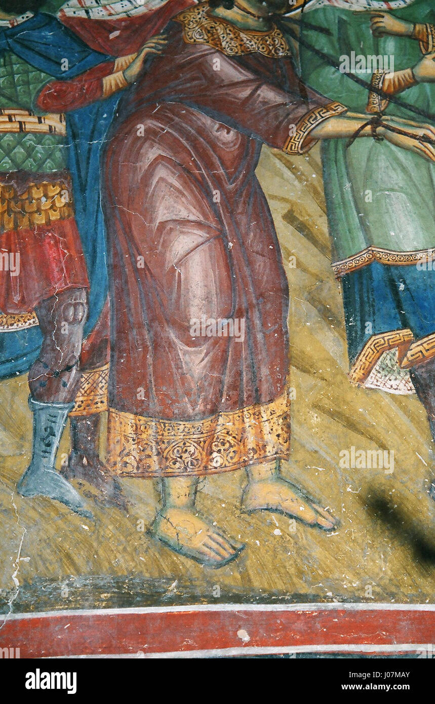 These frescoes from St. Nicholas of Varos depict biblical scenes and ...