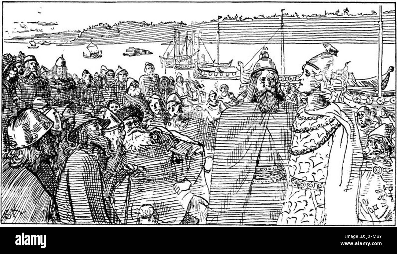 ‘Haakon den godes saga’ (The Saga of Haakon the Good) depicts a scene ...