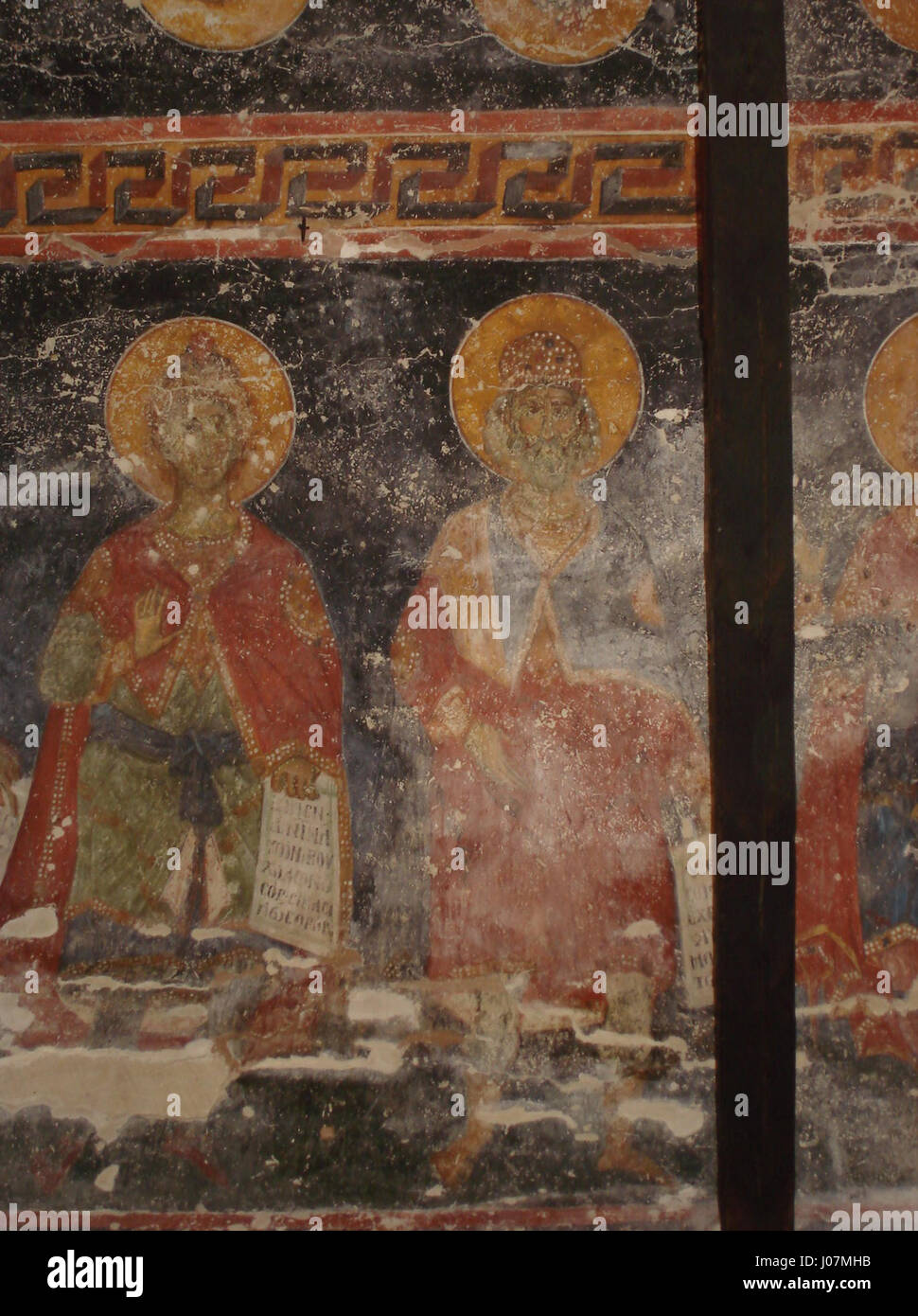 The frescoes from St. Nicholas of Varos depict scenes from Christian ...