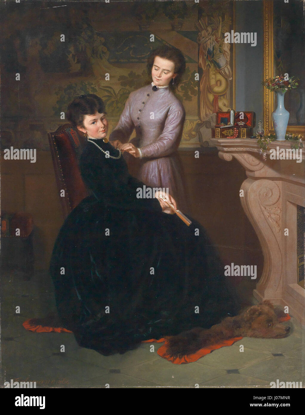 Ferdinand Axmann’s 'Die Perlenkette' (The Pearl Necklace), painted in ...