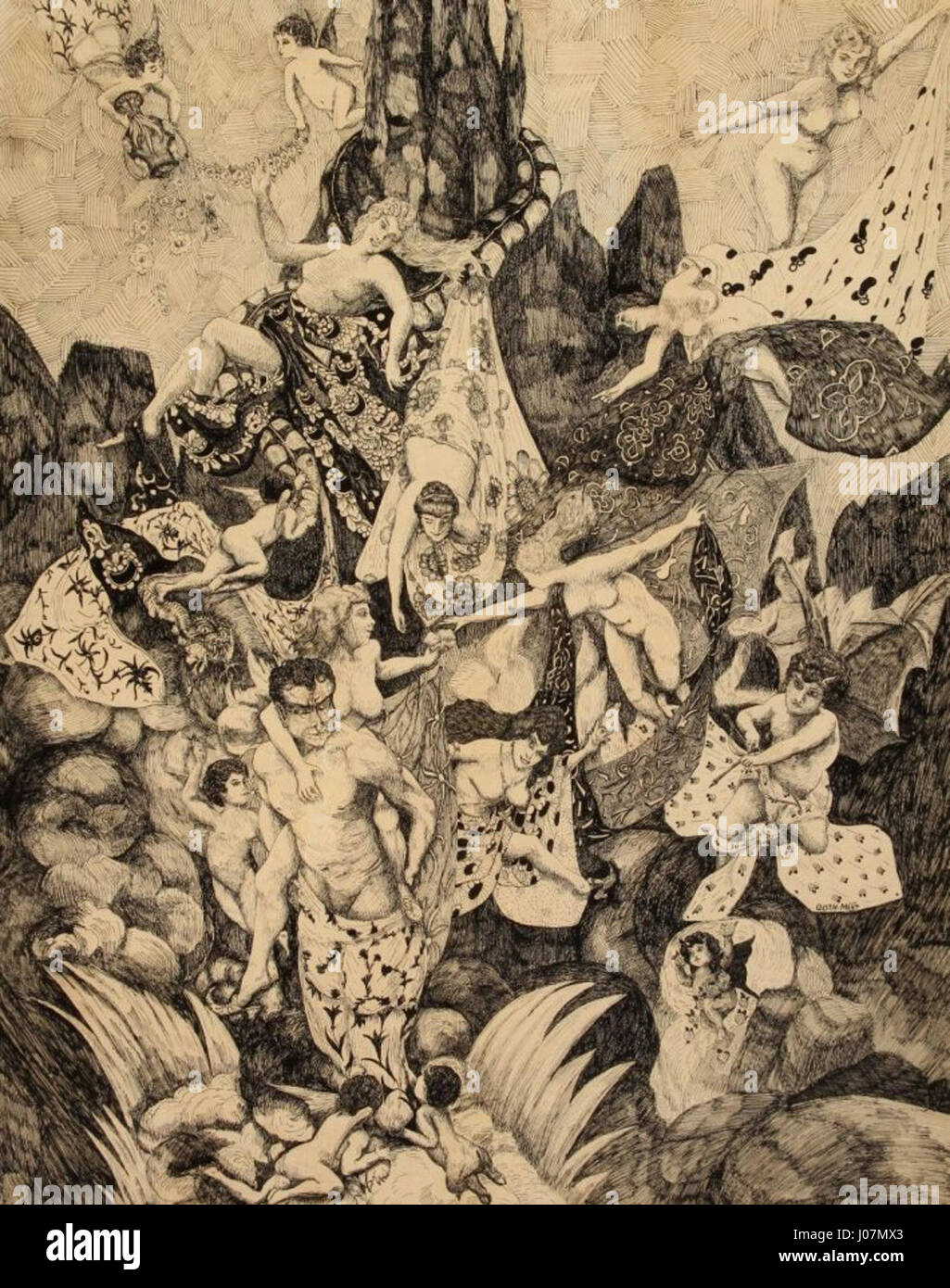 The allegorical scene painted by German artist Götz in 1918 captures ...