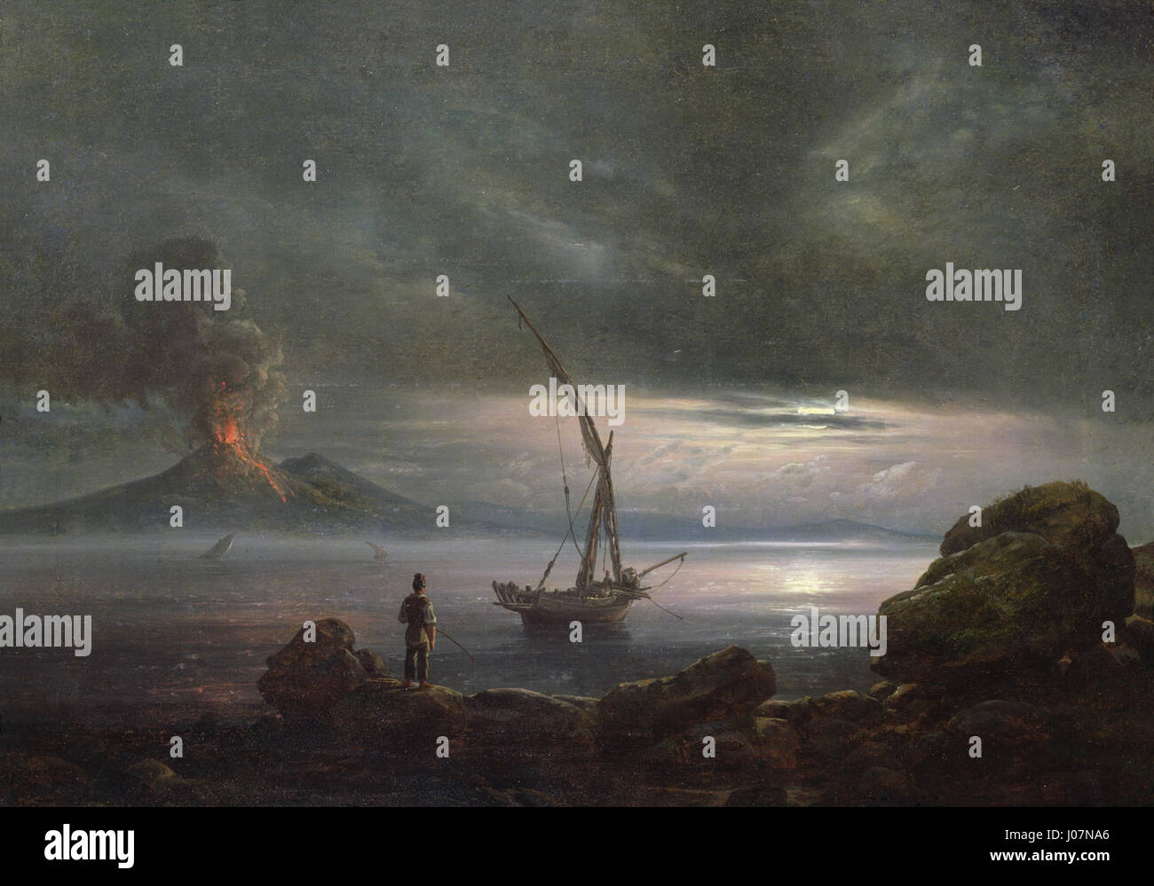 Johan Christian Claussen Dahl's 'Vulkanen på kvelden, Sicilia' (Volcano ...