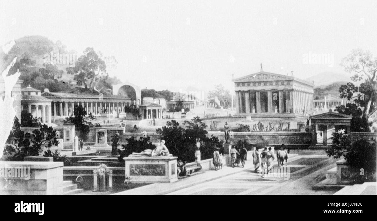 Heinrich Gärtner’s illustration of the Altis of Olympia recreates the ...