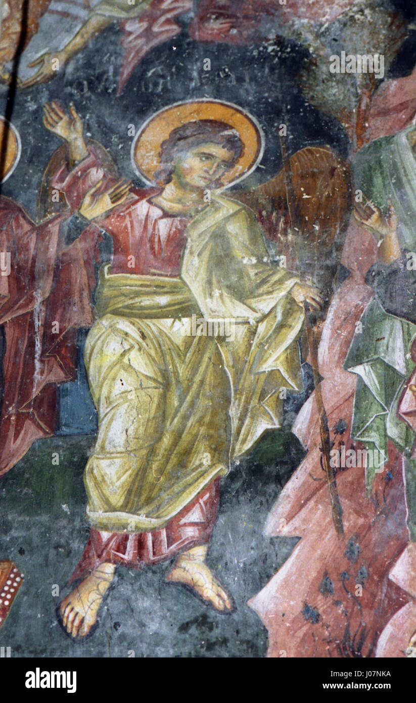 The frescoes from St. Nicholas of Varos depict scenes from Christian ...
