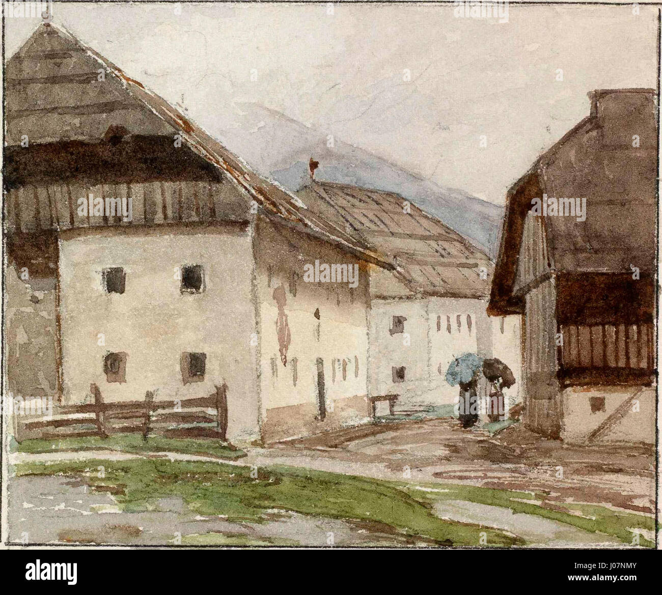 'Vaski motiv z ženama in dežniki' (A Spring Motif with Women and ...