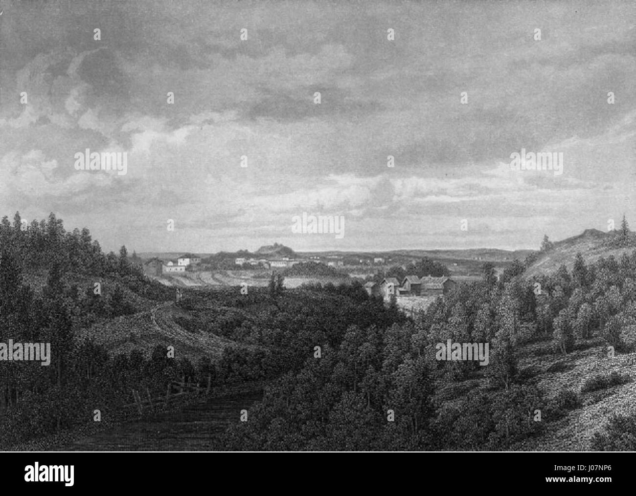 J. Knutson’s 'Utsigt af St Michel från Söder' depicts a view of the ...