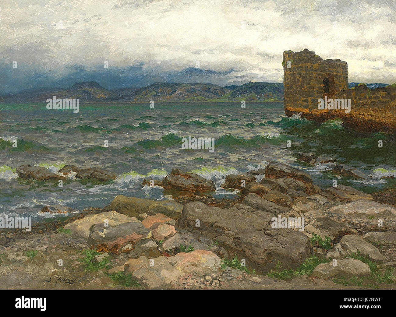 Julius Ludwig Friedrich Runge’s 'Küstenlandschaft mit altem Wehrturm ...