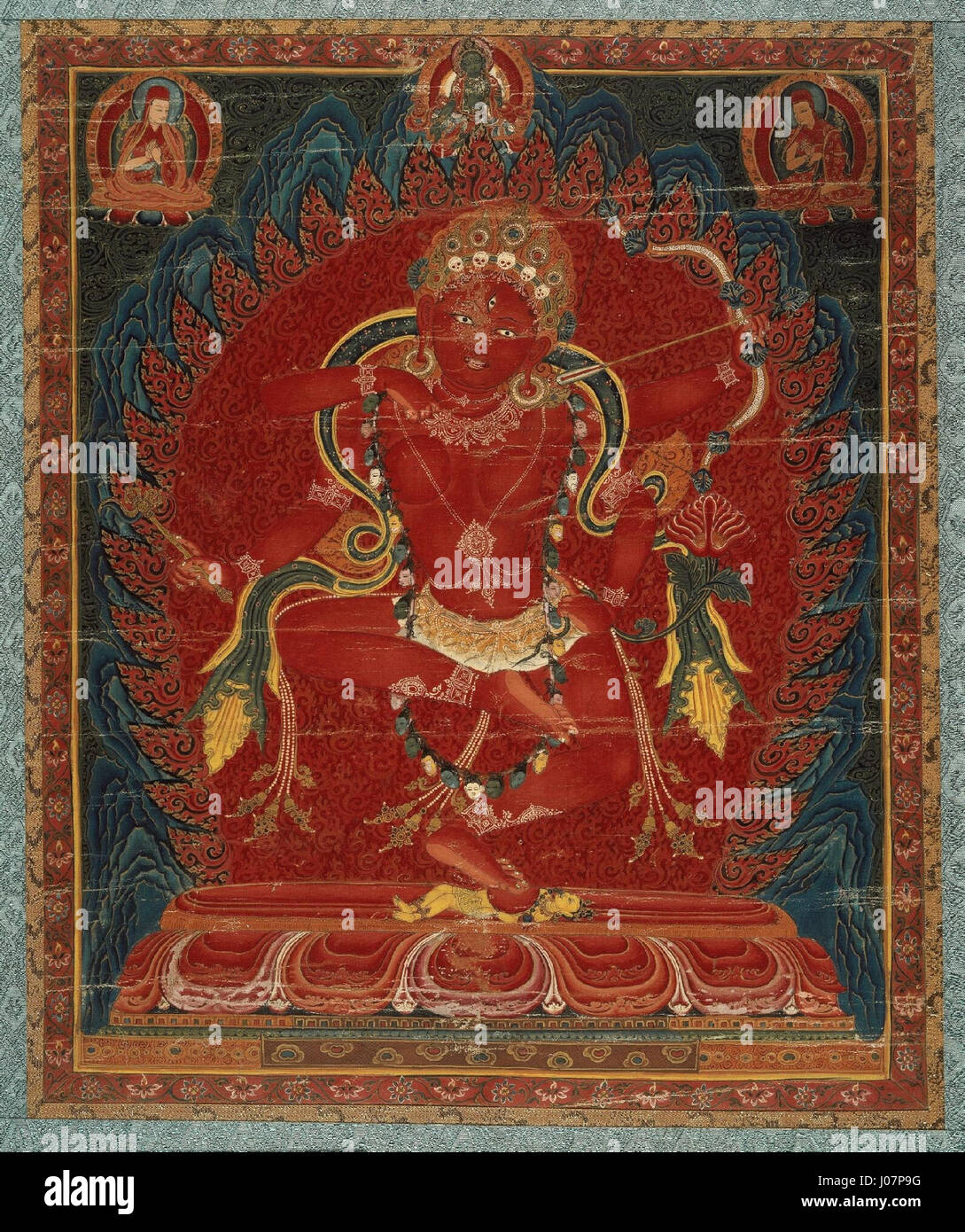 Kurukulla, a Buddhist deity depicted in this artwork, represents love ...