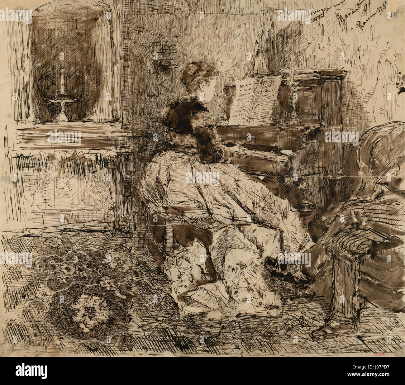 This painting by Marià Fortuny depicts Cecilia de Madrazo playing the ...